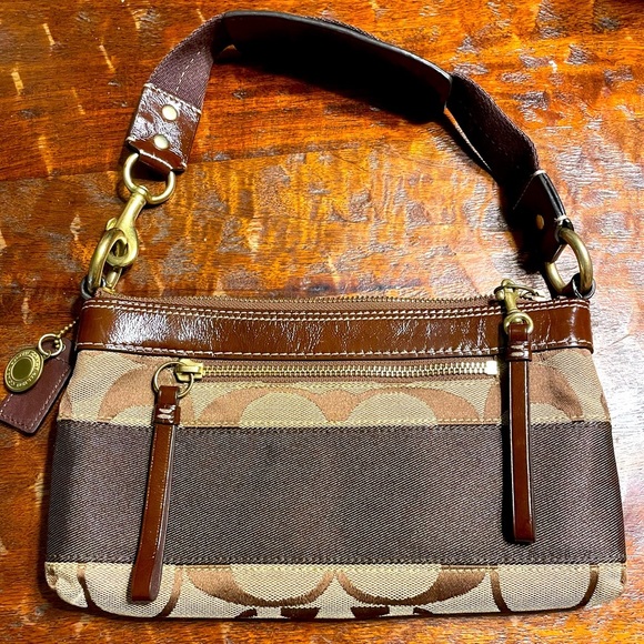 Coach | Bags | Coach Signature Stripe Shoulder Bag | Poshmark